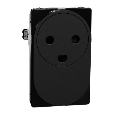 LK One Stikkontakt flexfront 2P med DK-Jord, 1,5M, Sort - Brødrene Dahl