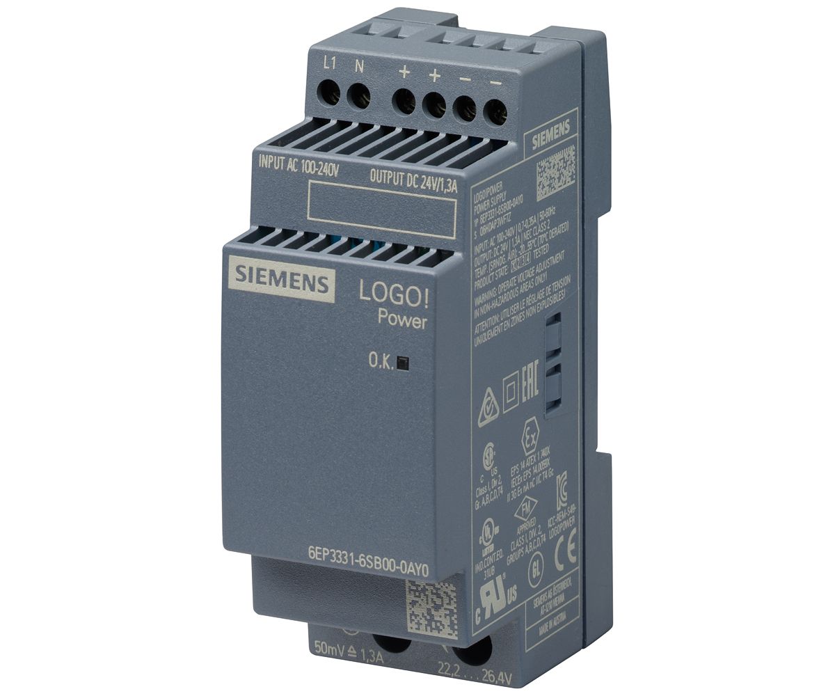 Siemens LOGO! POWER strømforsyning LOGO!Power, enkeltfase 24 V DC/1,3 A ...