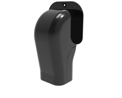 Altech T72 vægflange 72x64 mm, sort RAL 9005 - Brødrene Dahl