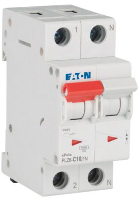 Eaton Automatsikring 10A 1p+n 6kA Plz6-C10/1N - Brødrene Dahl