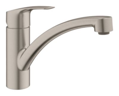 Grohe Eurosmart køkkenarmatur lav, supersteel - Brødrene Dahl
